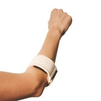 Behandling af golf- og tennisalbue med albuebandager og skinner